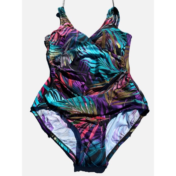 Miraclesuit | Swim | Miraclesuit Purple And Green One Piece Swimwear ...